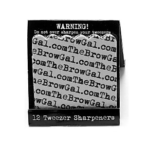 The BrowGal – 12 Tweezer Sharpeners – Exclusive for Sharp & Efficient Longer Period use - Super Handy and Portable Tool, Easily Grip with Safety - Sharpen Dull and Neglected Tweezer in Seconds – Black