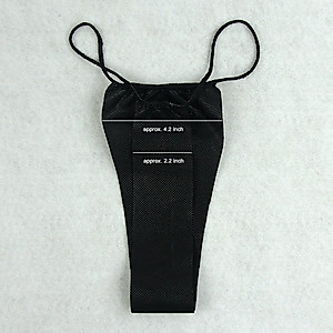 Lifesoft Pack of 100 Disposable Thong Panties Spay Tanning Wraps, Individually Wrapped Black