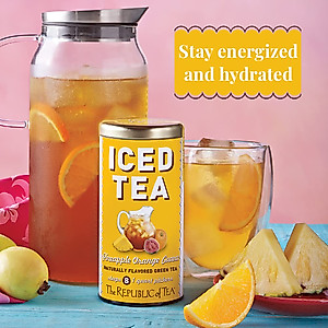 The Republic of Tea – Pineapple Orange Guava Iced Green Tea, 8 Large Quart-Sized Iced Tea Pouches, Naturally Caffeinated