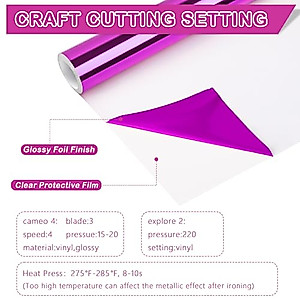 WRAPXPERT Foil HTV Soft Metallic Heat Transfer Vinyl Roll Chrome 12" x 5ft Iron on Vinyl for Shirts, Easy to Cut and Transfer for Garments, DIY T-Shirts,Rose Pink