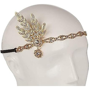 Ro Rox 1920's Great Gatsby Party Boho Bridal Wedding Flapper Headband Headpiece - Gold