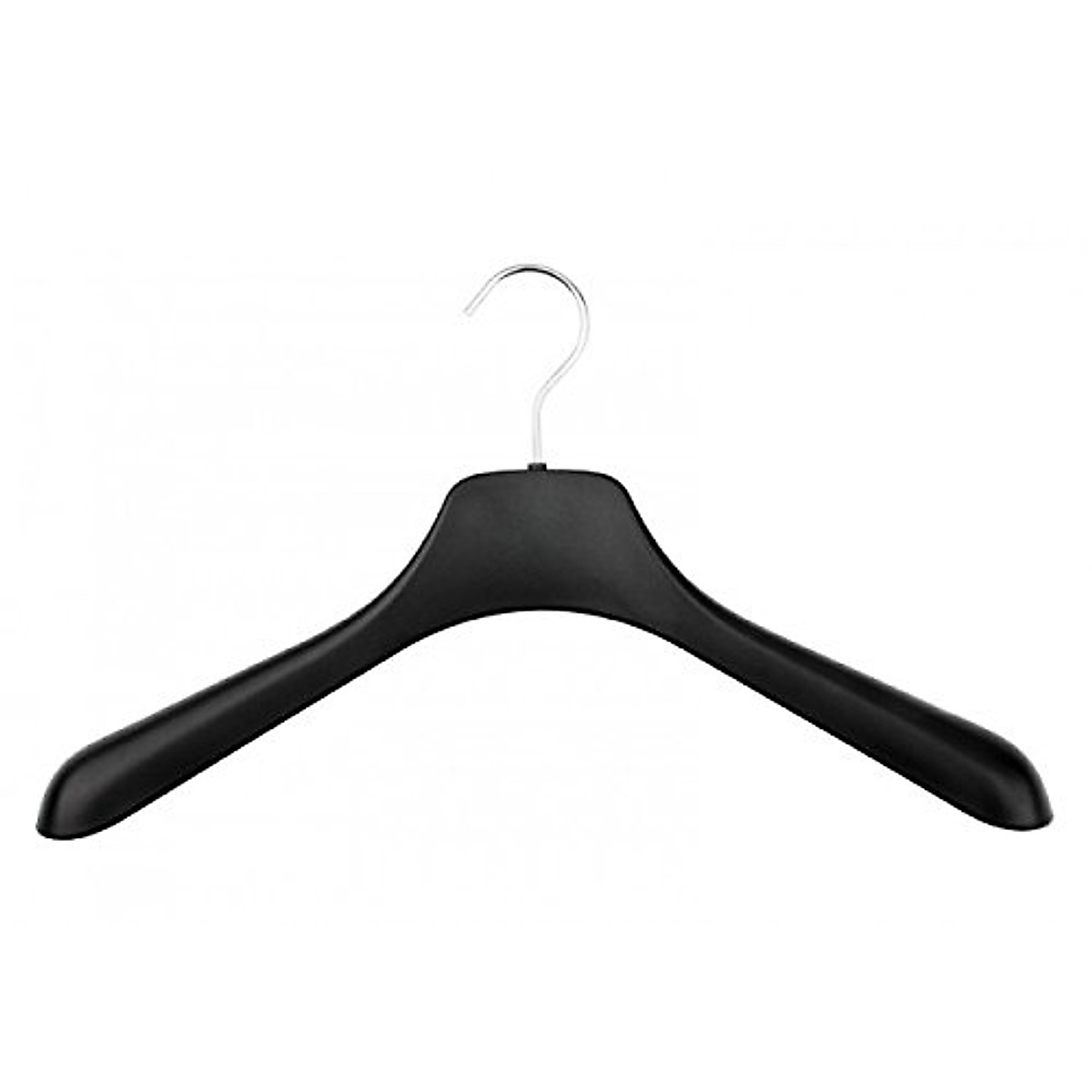 NAHANCO W007B Plastic Jacket Hangers, Concave, 17", Black (Pack of 24)