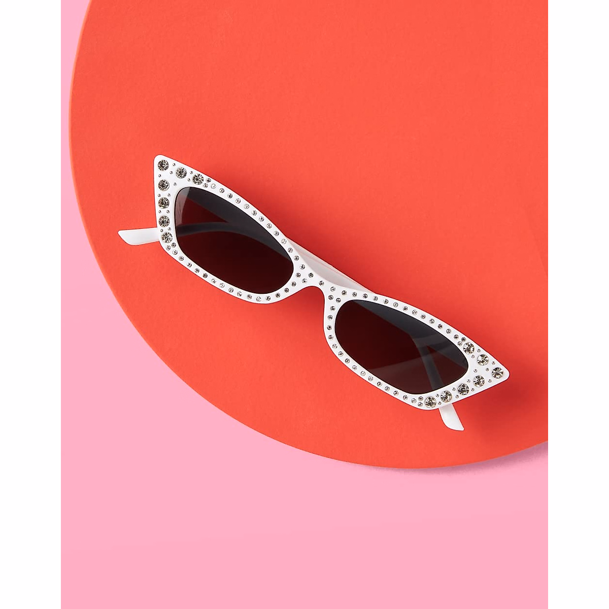 xo, Fetti White Bedazzled Cat Eye Sunglasses | White Bachelorette Party Favor, Bridesmaid Sunnies Gift, y2k Birthday Party Decorations + Cool Halloween Costume
