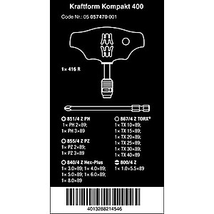 Wera - 5057470001 Kraft Form Kompakt 400, 17 Pieces