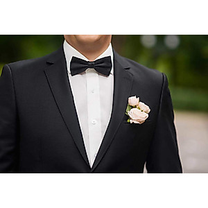 AVANTMEN Men's Bowties Formal Satin Solid - 12 Pack Bow Ties Pre-tied Adjustable Ties for Men Many Colors Option in bulk