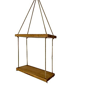 Sevenoneseven Hanging Shelves Wall Shelves Floating Shelves Rustic Wall Mounted Shelves Solid Wood Floating Wall Shelf Farmhouse Decor-2 Tier Perfect for Your Living Room Wall Decor,Bathroom Shelves