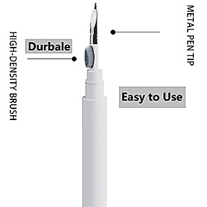 [2-Pack] Acediar Earbuds Cleaning Pen Fits for Airpods Pro 1 2 3 Multi Cleaner Kit Soft Brush for Bluetooth Earphones Case Compact Portable Multifunctional Cleaning Kit (White)