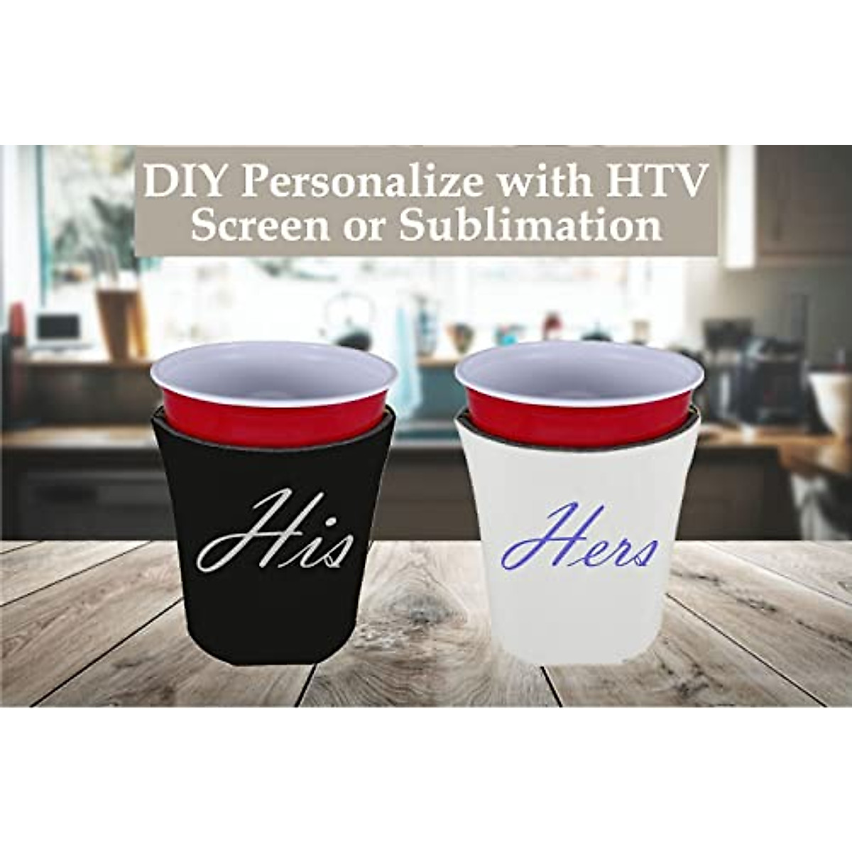 Blank Foam Party Cup Coolie (Variety Color 6 Pack)