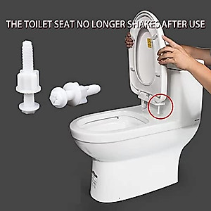 2Pack Toilet Seat Screws Replacement Universal White Plastic Toilet Seat Hinge Bolt Screw for Fixing the Top Toilet Seat, White