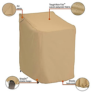 Classic Accessories Terrazzo Water-Resistant 26 Inch Stackable Patio Chair Cover, Outdoor Chair Covers