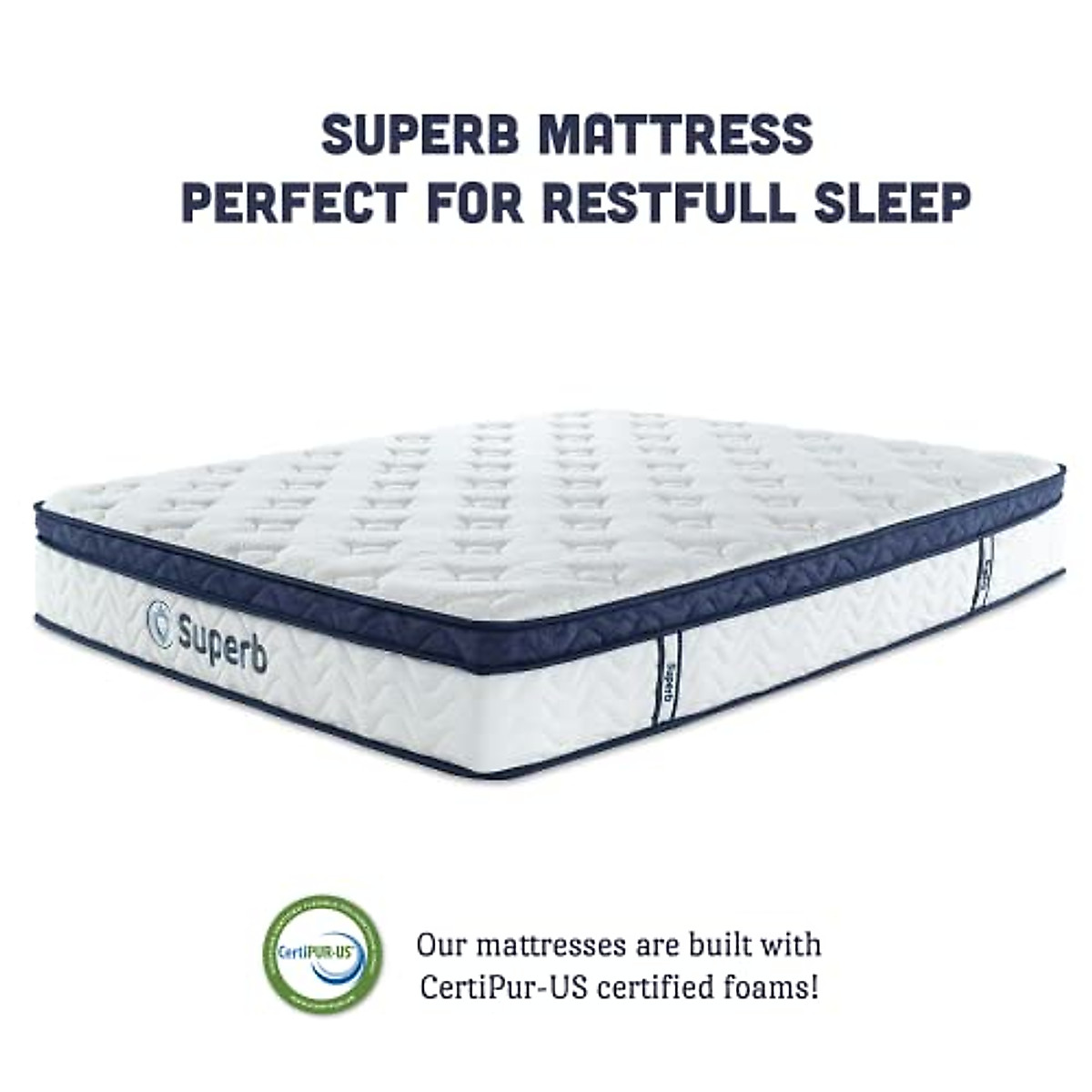 BEDBOSS-Superb Queen Mattress | 3-Layered Cool Gel Memory Foam Mattress Queen | Super Soft & Comfort | Encased Individual Pocketed Mattress | Pressure Relief | High Density Border Foam-65"L x15"Wx15"T
