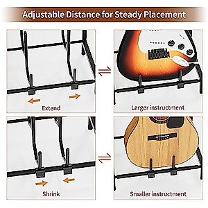 YAKANJ End Table with Guitar Stand,Record Player Stand,Vinyl Records Storage,2-Tier Guitar Stand for Acoustic, Electric Guitar,Bass,Turntable Stand Side Table for Music Room Studio Living Room-Black