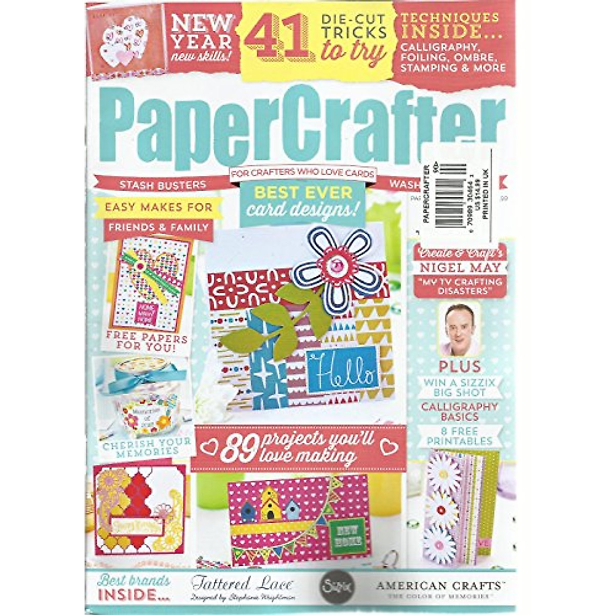 PAPER CRAFTER, FOR MAKERS WHO LOVE PAPER ISSUE, NO 90 (NEW YEAR NEW SKILLS !