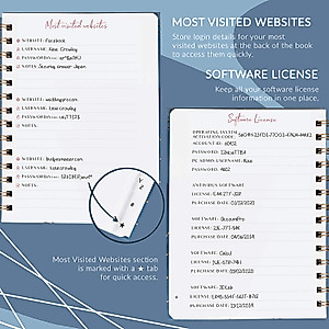 PLANBERRY Password Book Premium – Alphabetized Internet Address Organizer with A-Z Tabs – Website & Computer Password Keeper with Alphabetical Tabs – 6.2x7.7″, Hardcover (Ocean Depths)