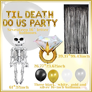 JeVenis Gothic Bachelorette Party Decoration Til Death Do Us Party Decoration Balloons Bachelorette Bridal Shower Engagement Decoration