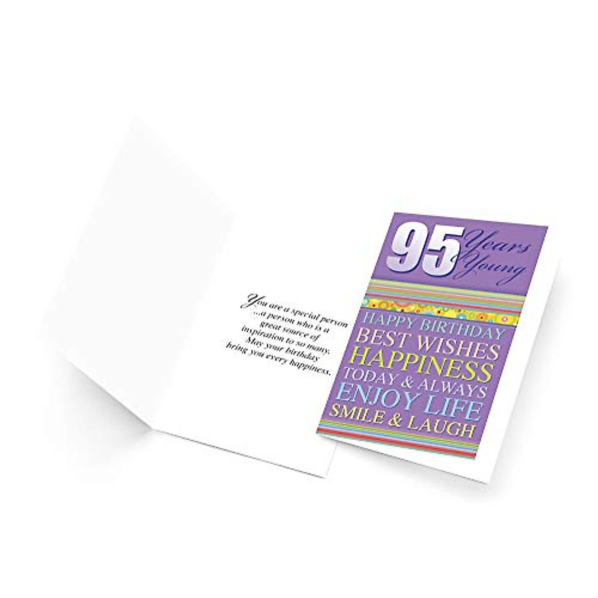 Happy 95th Birthday Greeting Card | Made in America | Eco-Friendly | Thick Card Stock with Premium Envelope 5in x 7.75in | Packaged in Protective Mailer | Prime Greetings