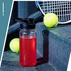 12 Pcs Plastic Sports Bottles 17 oz Reusable Water Bottles Bulk Portable Sports Drink Bottles Cups Pack Bike Water Bottles with Handle for Kids Adult School Teams Gym Hike Camping Cycling (Clear)