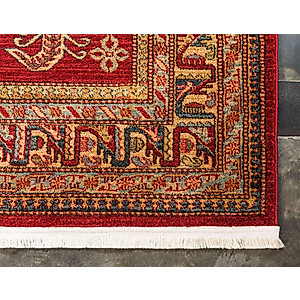 Unique Loom Sahand Collection Traditional Geometric Classic Red Area Rug (5' 0 x 8' 0)