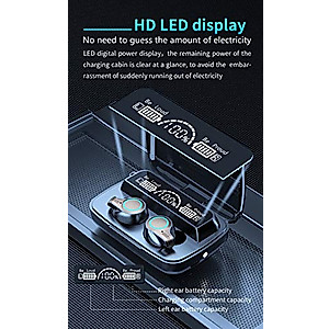 Wireless Earbuds, Bluetooth 5.1 Headphones 180 Hours Playtime Earphones with Microphone, in Ear Headset IPX7 Waterproof Earbuds Noise Cancelling, LCD Display for Sports/Working