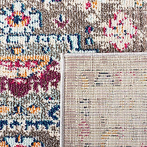 SAFAVIEH Madison Collection 3' x 5' Taupe / Ivory MAD468E Boho Chic Medallion Distressed Non-Shedding Living Room Bedroom Accent Rug