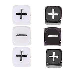 Toyvian Teacher Dice Set Math Operation Calculation Dice Minus Sign Plus Sign Dice Toys for Kids Classroom Teaching Supplies Bar Game Prop 6pcs