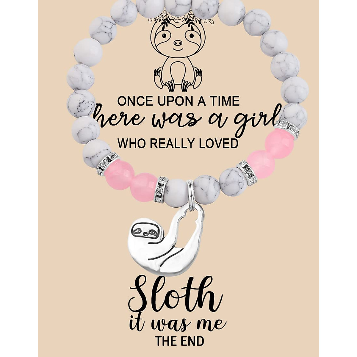 MAOFAED Sloth Bracelet Sloth Gift for Women (once upon sloth bead)