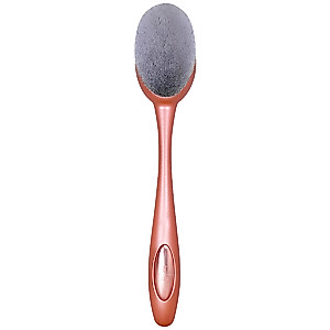 Real Techniques Blend & Blur Foundation Brush, For Liquid Foundation, Long Handle, Easy Makeup Application, Oval Shaped Brush Head with Dense, Plush, Synthetic Bristles, Orange Face Brush, 1 Count