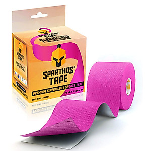 Sparthos Kinesiology Tape [Wild Pink - 16.4ft Uncut Roll] x Ice Packs for Injuries [Size Medium + Cover]