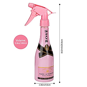 YOUNGFLY Mist Spray Bottle, 9.8oz Pink Rose Champagne Design Salon Water Mister, 280ml Empty Trigger Fine Mist for Barber Hairdresser Home Cleaning Hair