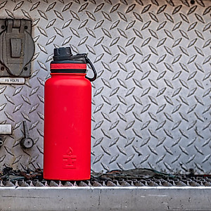 Tempercraft 32 oz Vacuum Insulated Sport Bottle | Custom Laser Engraved Options | Stainless Steel, Double-Walled, Wide Mouth (River - Blank)