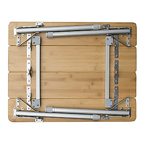 Buffalo Tools FFBAT25 Folding Bamboo Adj Table 25In, Brown