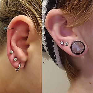 Lishae Ear Piercing Kit, 8 Pcs 4mm Disposable Self Ear Pericings Kit with Ear Studs and 1Pcs Piercing Gun Aid Pierce Kit Tool