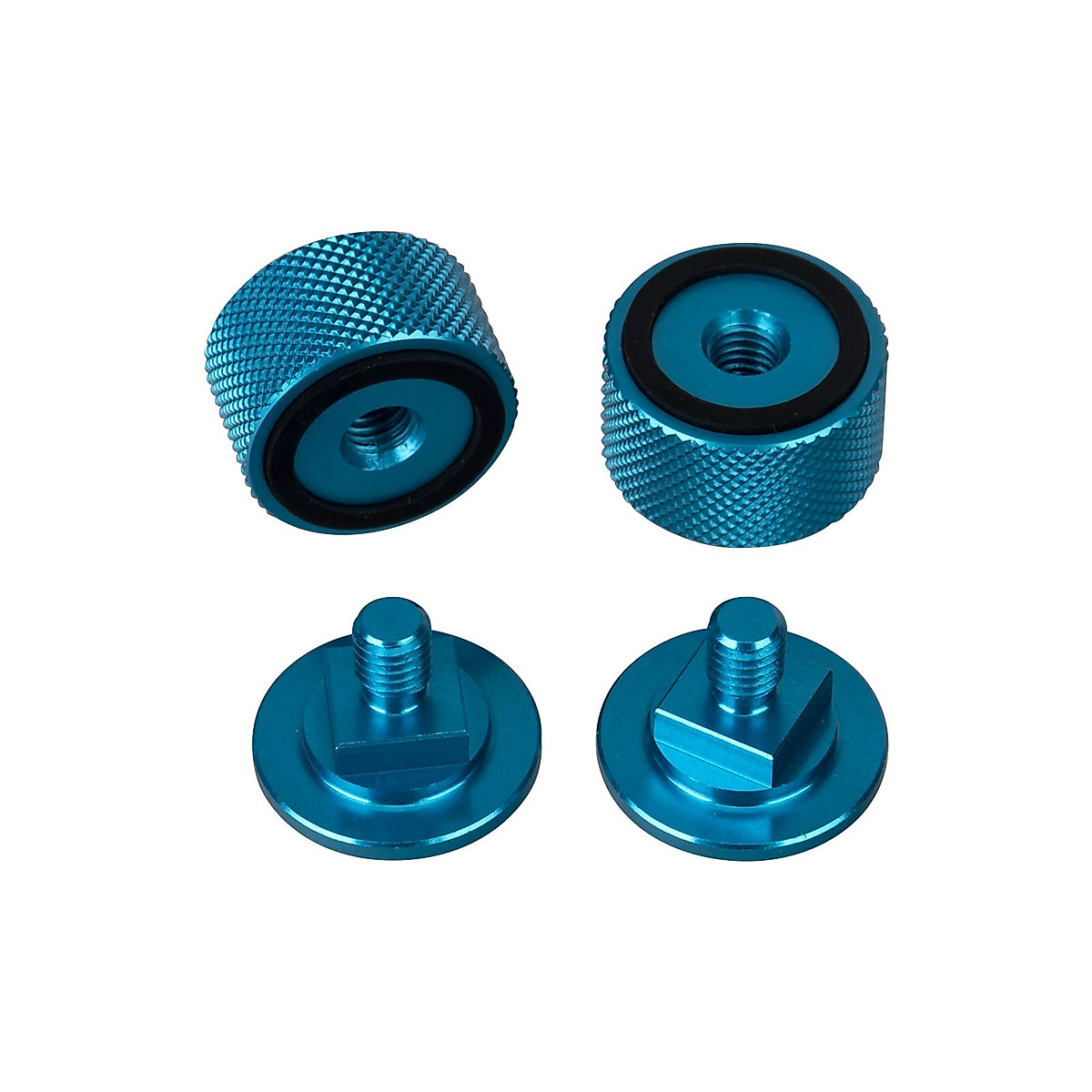 3mirrors Welding Hood (Pipeliner) Helmet Fasteners Sky Blue Headgear Replacement Parts Accessories Screws Flip Hood Aluminum -Anodized w/Silicone Washer Non-Slip 1 Pair