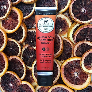 Dionis Goat Milk Skincare 3.3oz Blood Orange Hand & Body Cream - Travel Size Hand Lotion For Hydrating & Moisturizing Dry Skin - Cruelty Free Cream Made In The USA - Paraben Free Formula