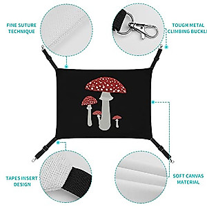 Mushrooms Red Art Pet Hammock Comfortable Adjustable Hanging Bed for Small Animals Dogs Cats Hamster
