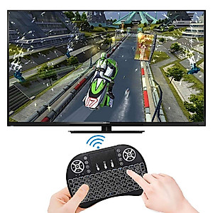 BIFANS 2.4G Mini Wireless Keyboard with Touchpad Mouse, Upgraded Multi Backlit, Portable Wireless Keyboard with USB Receiver Remote Control for Android Smart TV Box Pad Windows Mac