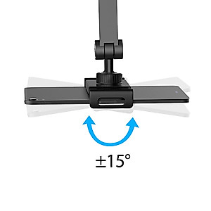 BEWISER iPad Desk Mount, Tablet Holder for Desk or Bed,Rotate 360 Degrees of Flexible, Height and Angle Adjustable, Aluminium Alloy Arm Clamp Mount Compatible with4.7-15.6" Screen (Space Gray)