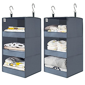 GRANNY SAYS Bundle of 2-Pack Closet Hanging Organizer & 3-Pack Rectangle Storage Bins