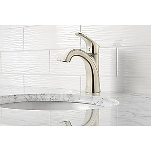 Pfister Weller Bathroom Sink Faucet, Single Handle, Single Hole or 3-Hole, Brushed Nickel Finish, LG42WR0K