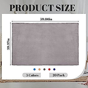 Juexica 20 Pcs Fleece Blanket Bulk Plush Throw Blankets Lightweight Warm Cozy Pet Friendly Solid Color for Home, Office, Wedding, Gifts, Outdoor, Camping, 40 x 60 Inches, Grey, Dark Blue, Red, Orange