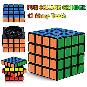 Kitchen Grinder for Cooking in Square, AVOTORY Grinder Aluminum and Zinc Meterial (Large 2.5" Square Multi-Color)