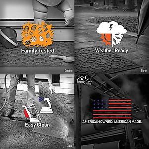 Bungalow Flooring Waterhog Door Mat, 2' x 3', Made in USA, Durable and Decorative Floor Covering, Skid Resistant, Indoor/Outdoor, Water-Trapping, Brittney Leaf Design, Evergreen