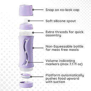Subo Baby Food Bottle | No Mess Baby Toddler Self Feeder | Squeeze Free Design for Purees, Smoothies, Yogurt, Oatmeal, or Thickened Liquids | Reusable Silicone Washable Cup (Lavender)