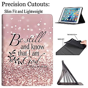 Case for New iPad Mini 6 2021 (6th Generation), Multi-Angle View Adjustable Stand Auto Wake/Slee for iPad Mini 6th Gen 8.3 Inch , Quote Bible Psalm 46:10 Pink