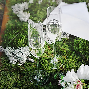 Tom Boy 20th Anniversary Champagne Flutes, Wedding Gifts Anniversary for Couple, 20th Wedding Anniversary Champagne Flutes Glasses Set of 2, Couple gifts, 20th Anniversary for Couple Gift