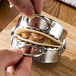 Mimxfor Dumpling Maker empanada Maker Machine Empanadas Press Dumpling Moulds empanada Press empanada Ravioli Maker (Silver)