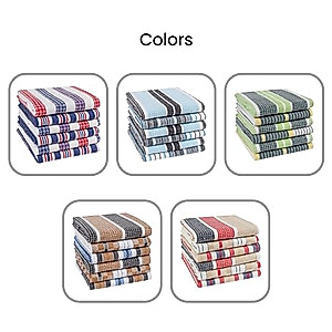 Linen Hub Premium Kitchen Towels 100% Cotton 18x26 Set of 6 - Tea Towels - Kitchen Dishcloth Towels - Dish Cloth for Household Cleaning - Soft Absorbent Quick Drying Dish Towels Red Multicolor