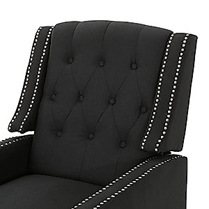 Christopher Knight Home Izidro Traditional Fabric Recliner, Dark Charcoal / Dark Brown