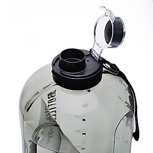 MYSHAKER 1 Gallon Water Jug with Flip-top Lid and Handle Strap, Leak-proof BPA Free Reusable Time Marker Reminder Large Capacity Gallon Water Bottle for Outdoor Sports Fitness Gym Hiking