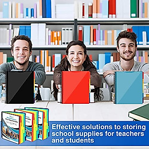 12 Pocket Project Organizer, Forvencer 1/6-cut Tab Binder Organizer with Sticky Labels, Multi Pocket Folder with Zipper Pouch, Folder Binder Spiral Pocket Organizer Folder Notebook, Letter Size, Black